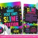 EDITABLE Slime Making Station Set, Slime Birthday Party Theme Self ...