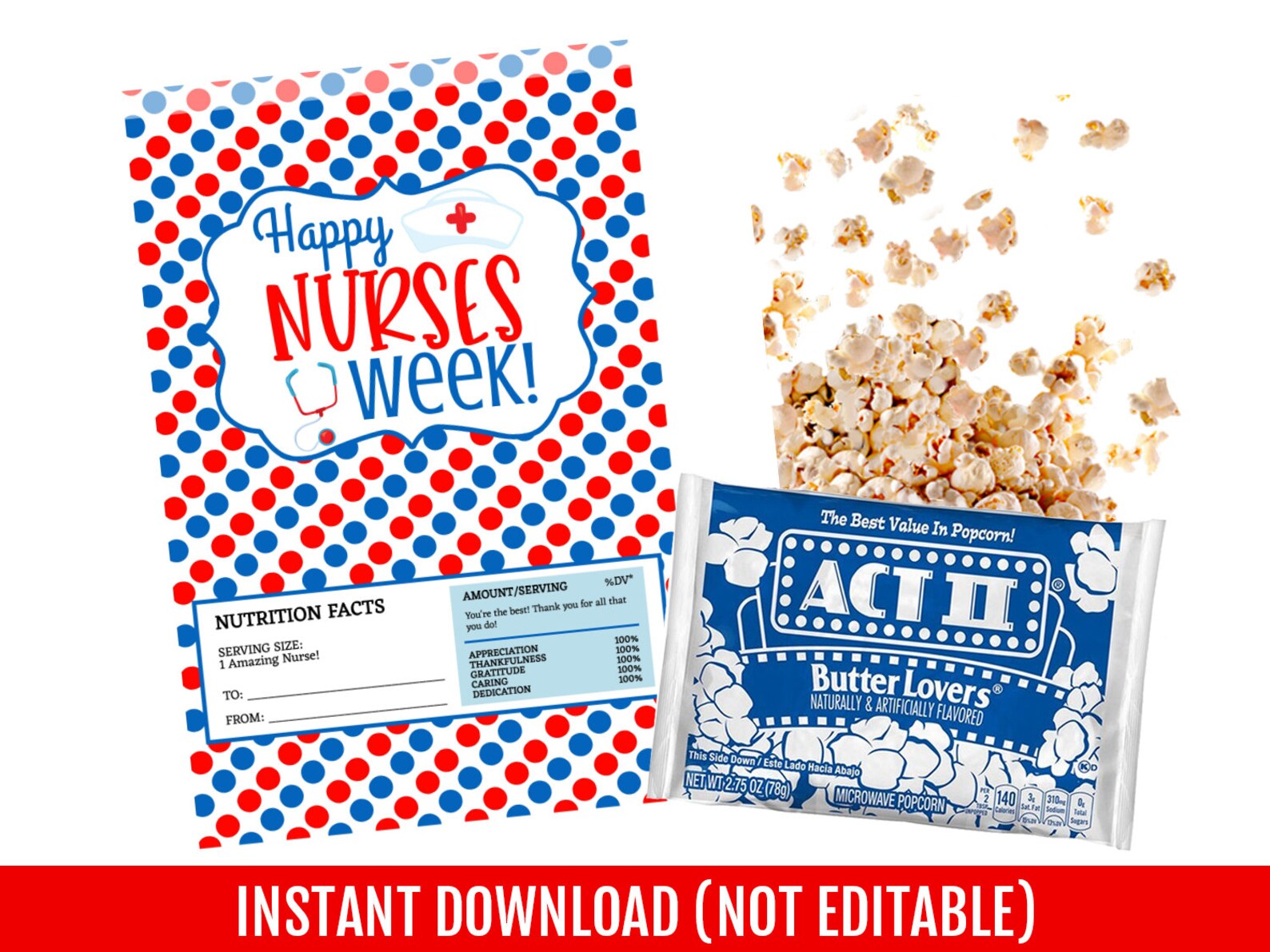 Nurse Appreciation Microwave Popcorn Wrapper Happy Nurses | Etsy