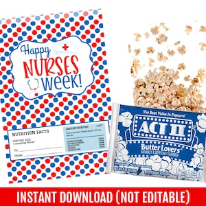 Nurse Appreciation Microwave Popcorn Wrapper Happy Nurses - Etsy