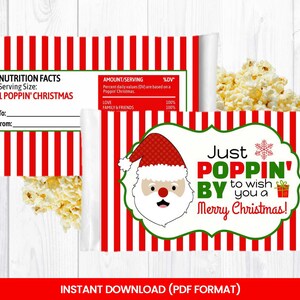Merry Christmas Microwave Popcorn Wrapper Santa Claus School - Etsy