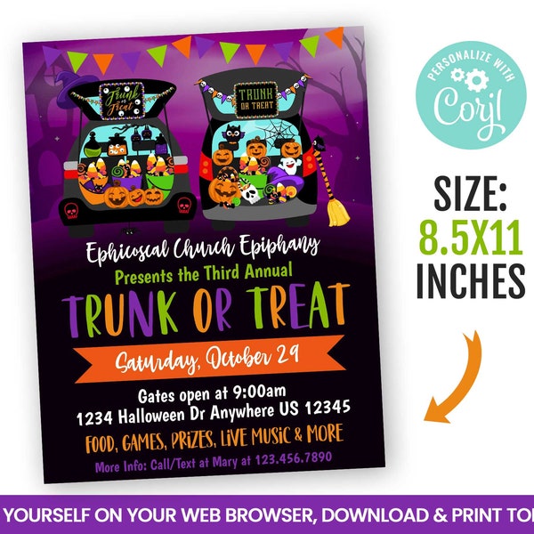 Trunk or Treat Flyer - Etsy