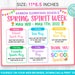 EDITABLE Spring Spirit Week Flyer, Itinerary Week Self Editing Invite ...