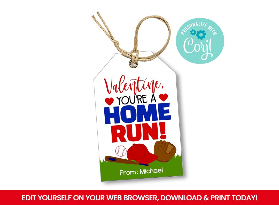 EDITABLE Baseball Gift Tags, Sports Favor Tags Ideas, Classroom ...