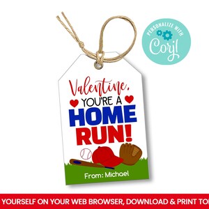 EDITABLE Baseball Gift Tags, Sports Favor Tags Ideas, Classroom ...