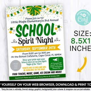 EDITABLE School Spirit Party Flyer Template, Sports, Charity Non Profit ...