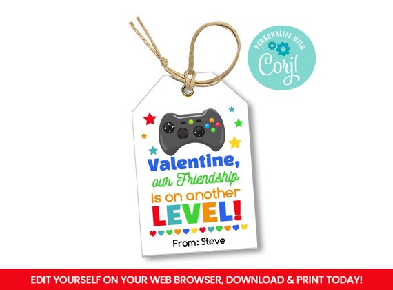 EDITABLE Video Game Player gift tags, Gamer, Friendship treat tag ideas ...