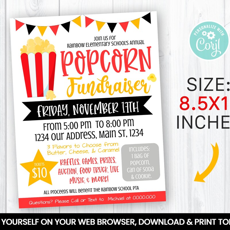 Popcorn Invitation - Etsy