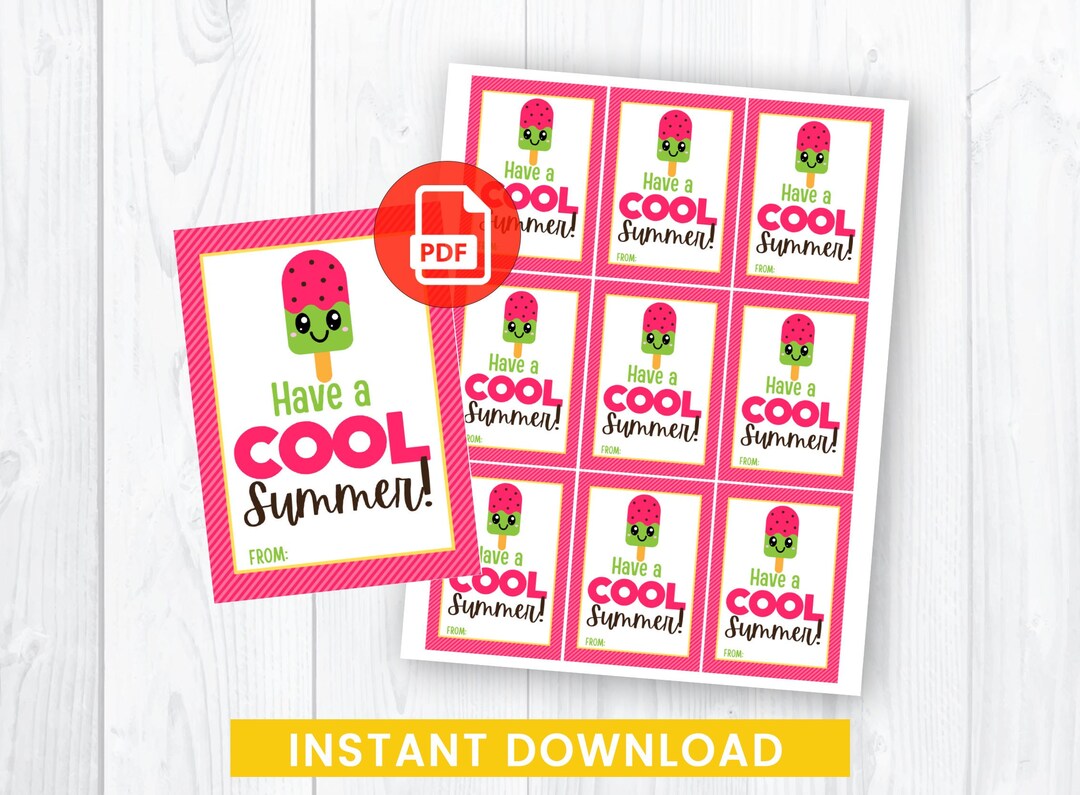 Have a Cool Summer Printable Gift Tags, Ice Cream Tag Design, Beach ...
