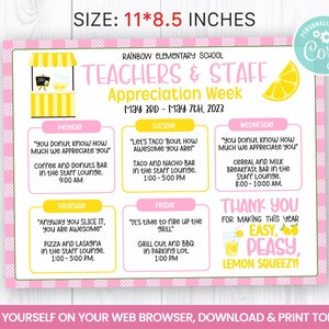 EDITABLE Lemonade Teacher & Staff Appreciation Flyer, Lemon Juice ...