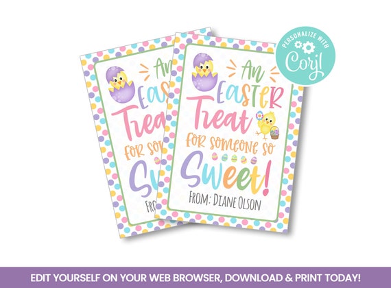 EDITABLE Happy Easter Printable Gift Tags, Egg Hunt Treat tags ideas ...
