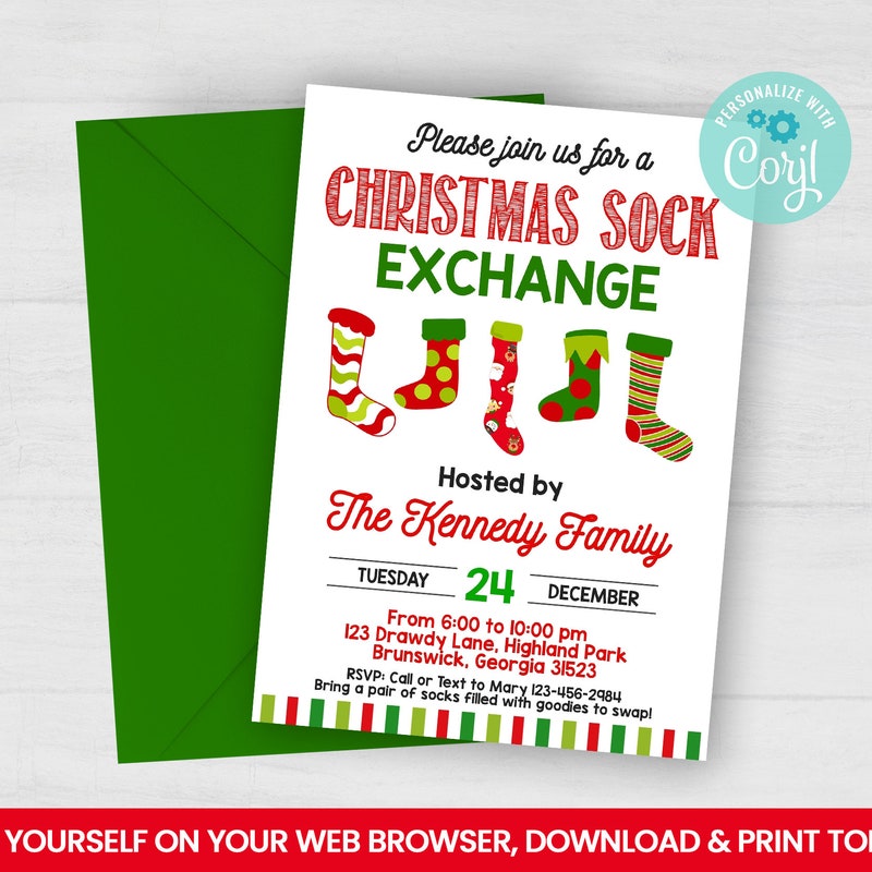 Sock Exchange Invitation - Etsy