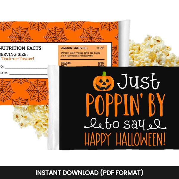 Halloween Popcorn Wrapper - Etsy