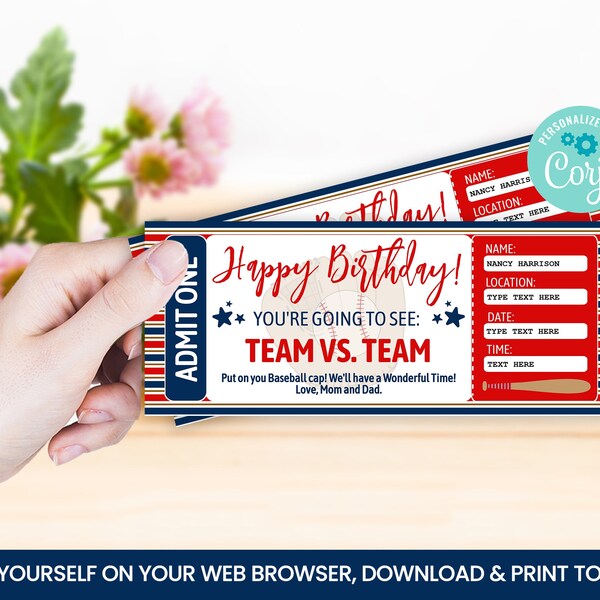 Fake Baseball Ticket - Etsy