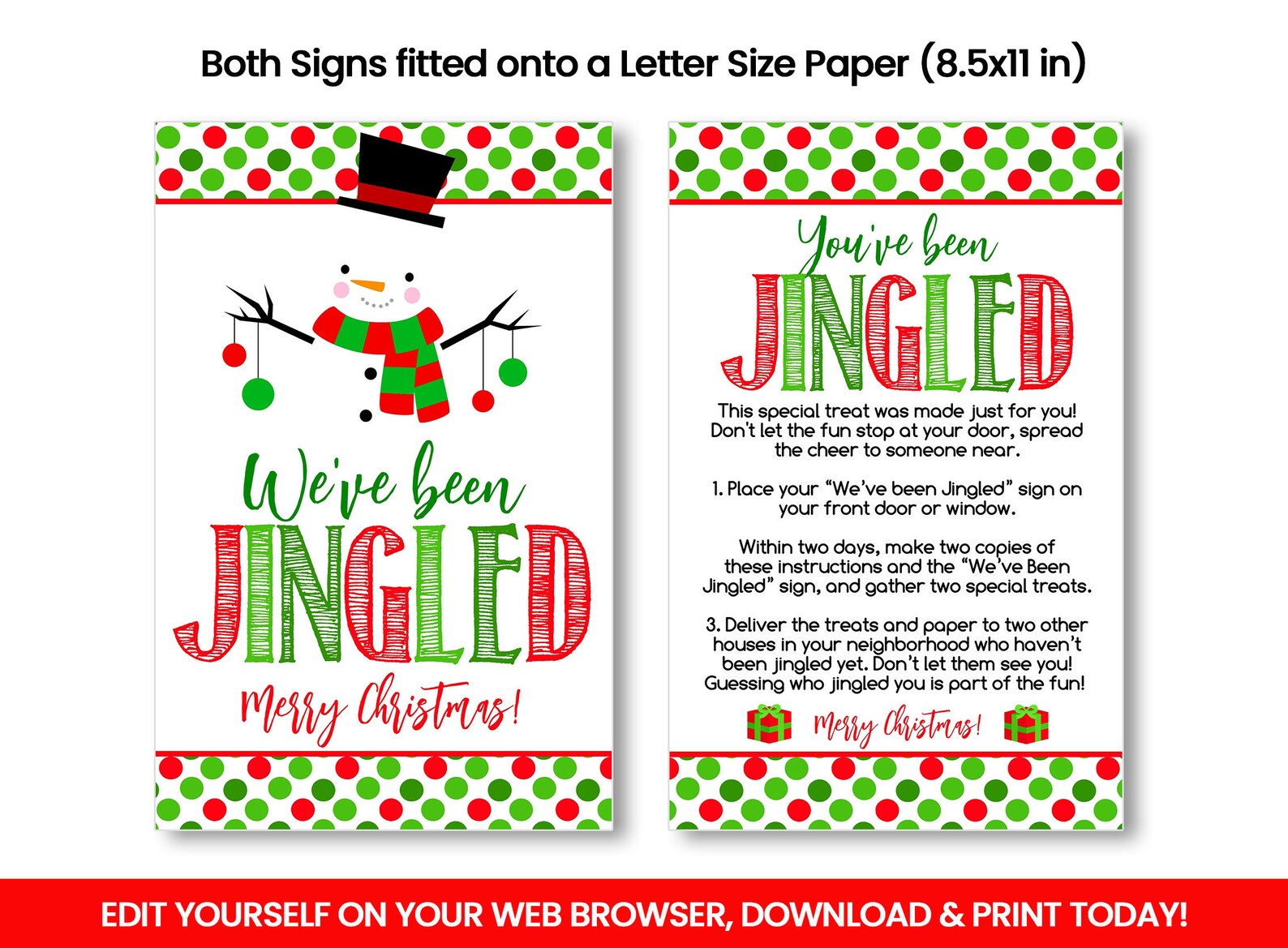EDITABLE We've Been Jingled Sign You've Been Jingled - Etsy