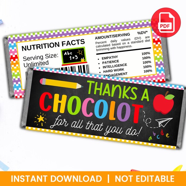 Faux Chocolate Candy Bars Wrapper - Etsy