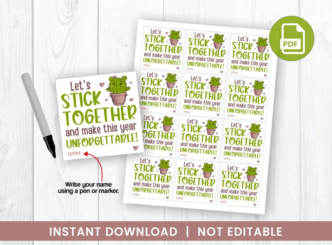 Back to School Gift Tags Cactus Themed Design Printable PDF Instant ...