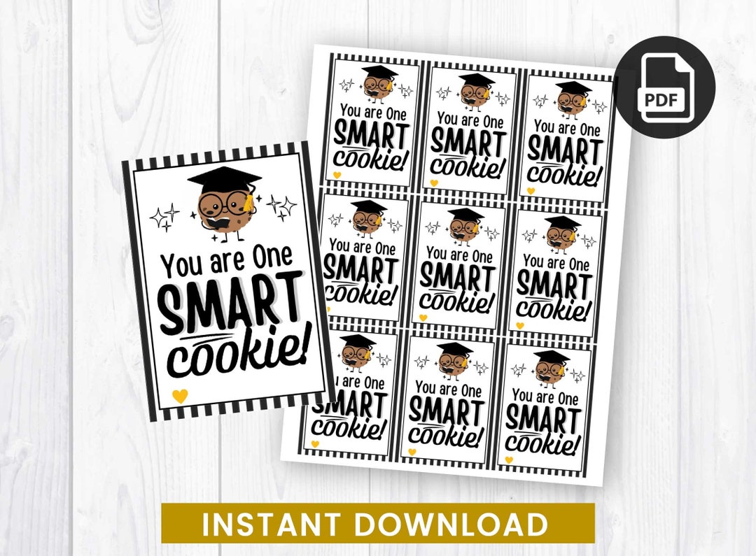 Graduation Thank You Gift Tag, Cookie With Graduation Cap Gift Tags ...