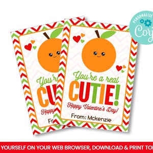 EDITABLE Cutie Rectangle Tags, Orange Fruit Gift Tags Ideas, Kid ...