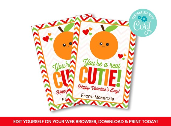 EDITABLE Cutie rectangle tags, Orange Fruit gift tags ideas, Kid ...