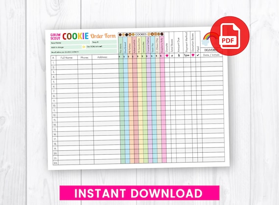 Girl Scout Cookie Order 2024