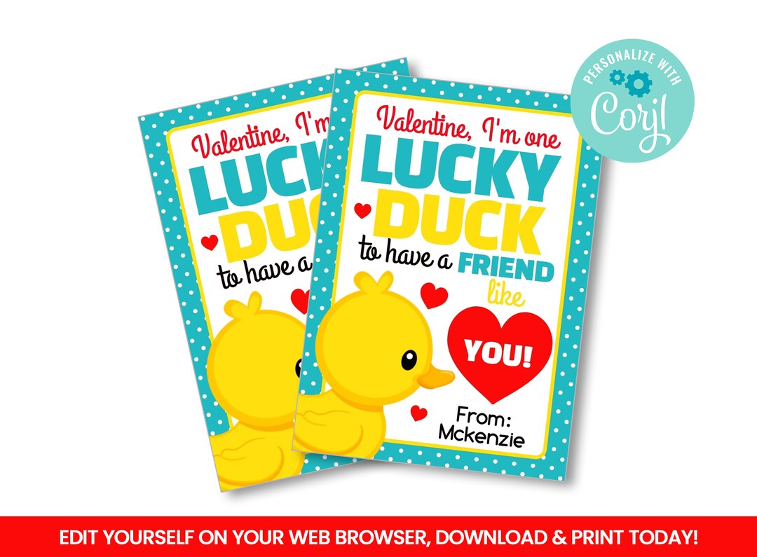EDITABLE Lucky Duck Rectangle Tag, Boy Rubber Duck Treat Tags Ideas ...