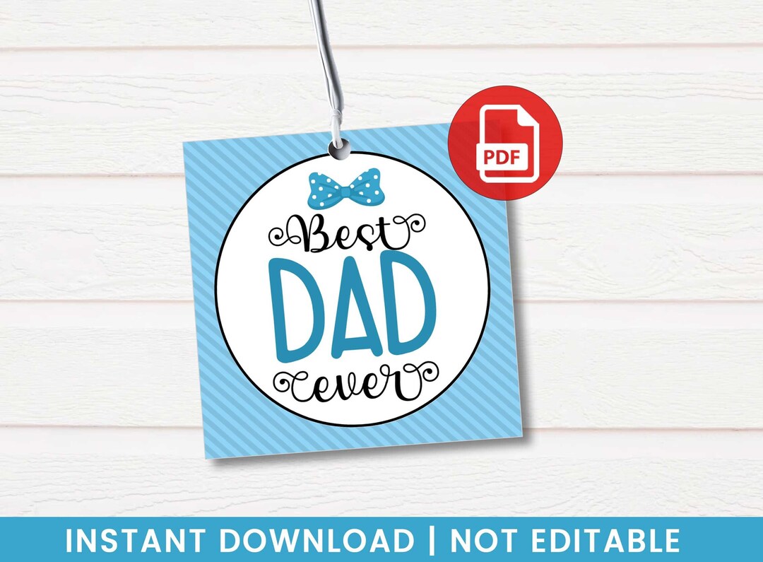 Printable Bow Tie Father's Day Gift Tags, DIY, Dad Appreciation PDF ...