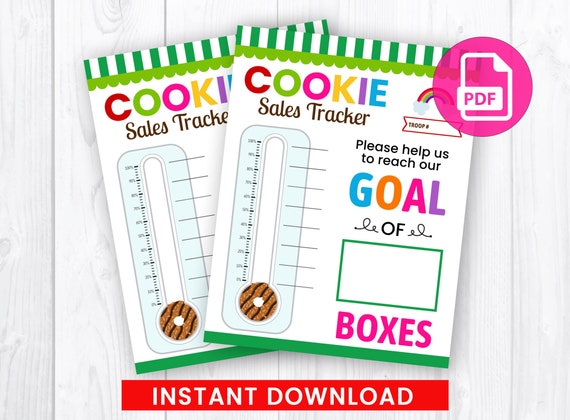 Girl Scouts Cookie Sale Tracker, Sales Goal Chart, Box Sale Tally Sheet ...