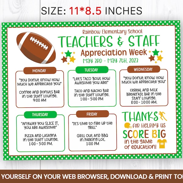 Football Teacher Appreciation - Etsy