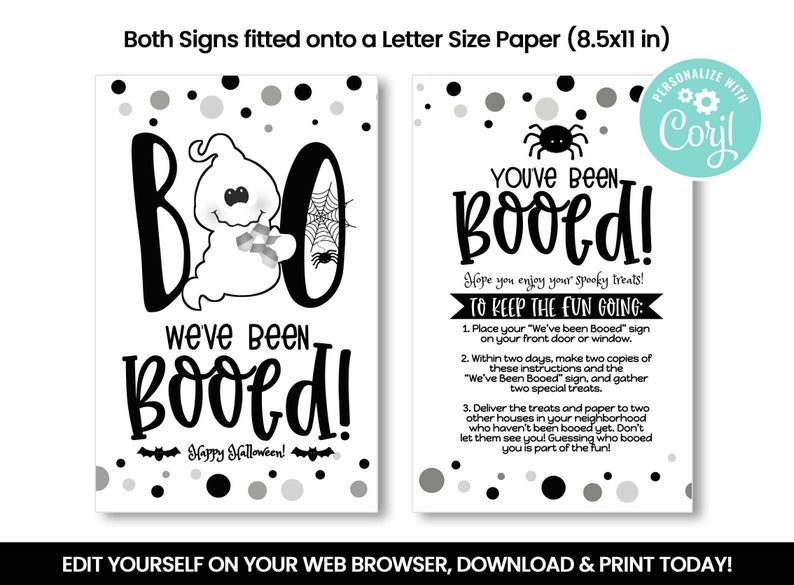 EDITABLE We've Been Booed Sign You've Been Booed Boo - Etsy
