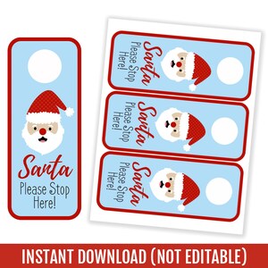 Santa Stop Here Door Hanger Wine Tag Holiday Gift Tie - Etsy