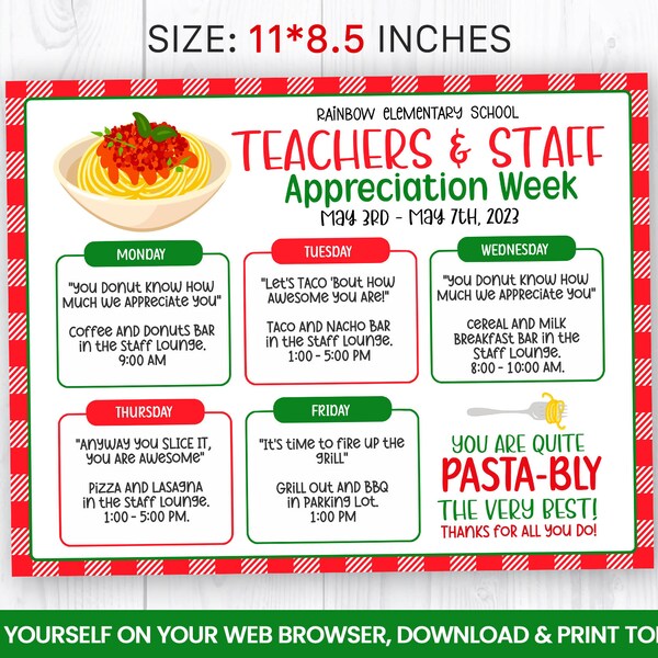 Italian Teacher Appreciation Flyer - Etsy