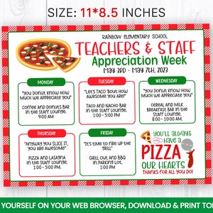 EDITABLE Pizza Teacher & Staff Appreciation Flyer, Italian Food ...