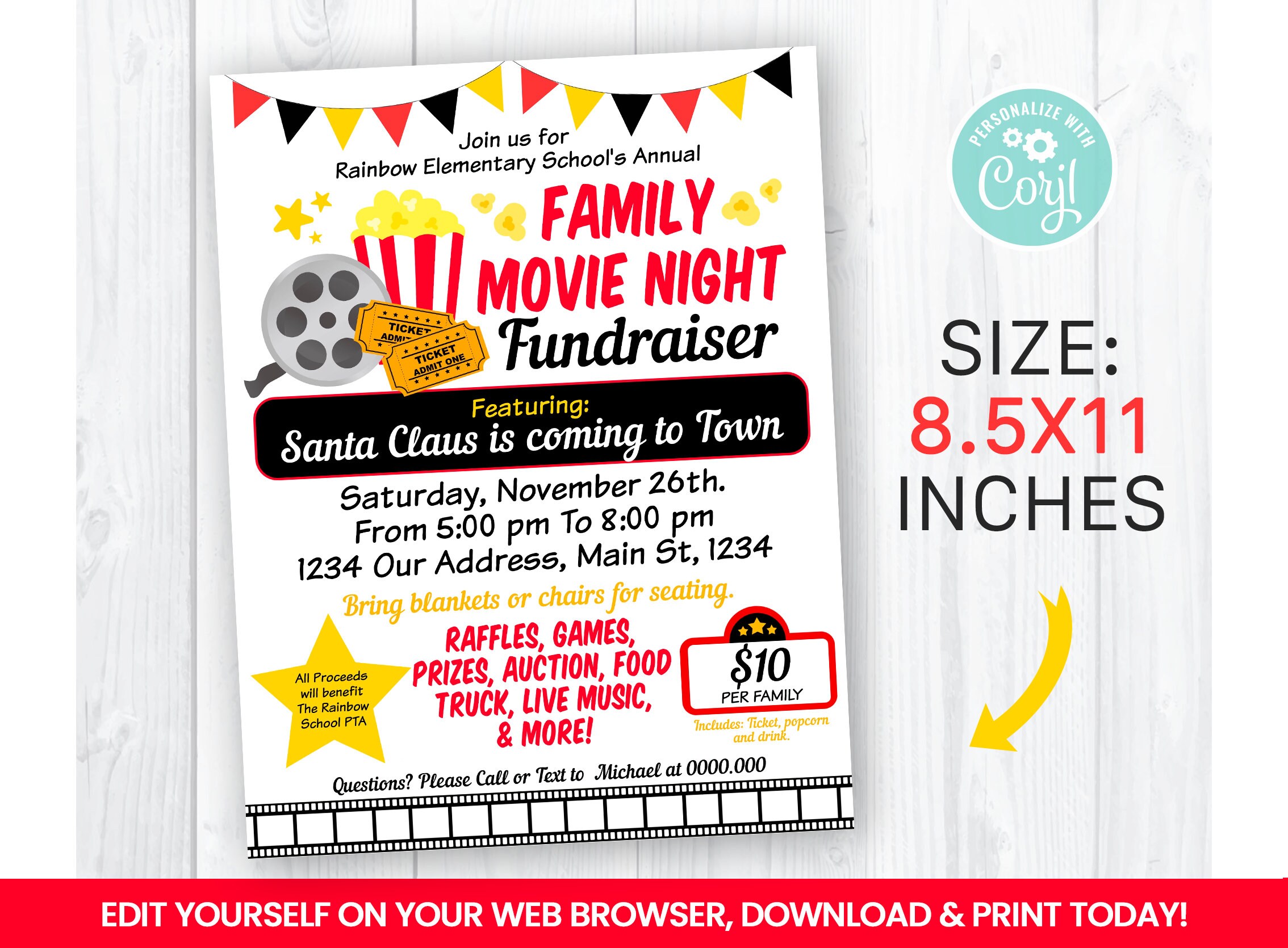 Family Movie Night Flyer Template