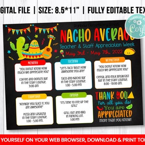 EDITABLE Teacher and Staff Appreciation Week Flyer, Chalkboard ...