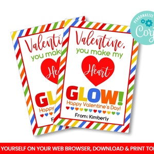 EDITABLE Glow Rectangle Tags, Glow Sticks Gift Tags Ideas, Kid ...