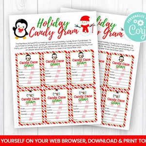 EDITABLE Holiday Candy Grams Flyer, School Pto Pta, Church Fundraiser ...