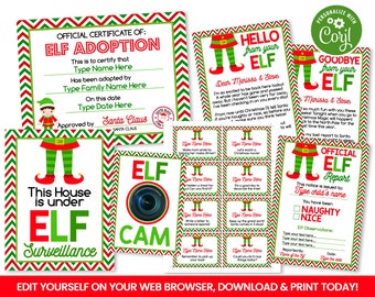 Editable Elf Report Card Notes From the Elf Self Editing | Etsy