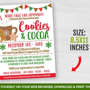 EDITABLE Cookies and Cocoa Flyer Template, Charity Non Profit Event ...