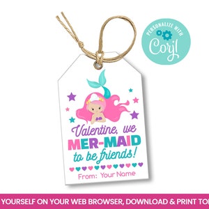 EDITABLE Mermaid Gift Tags Under the Sea Treat Tags Ideas - Etsy