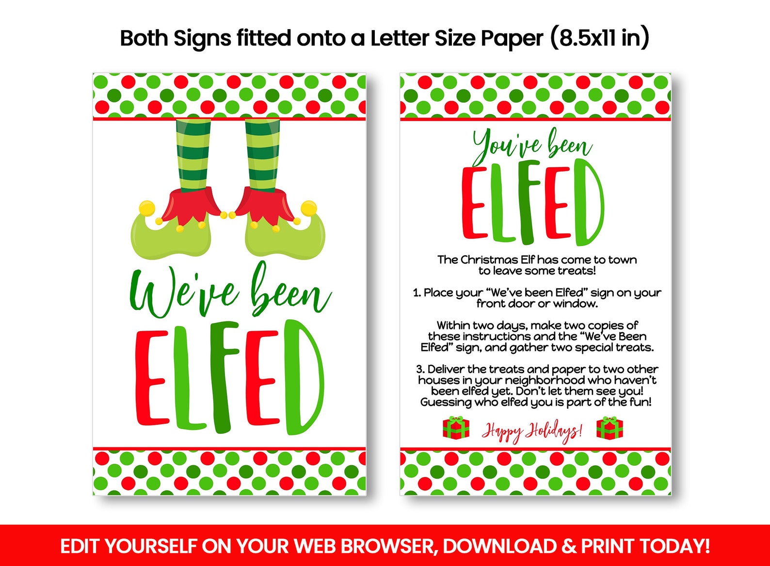 EDITABLE We've Been Elfed Sign You've Been Elfed - Etsy