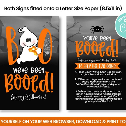 EDITABLE We've Been Booed Sign You've Been Booed Boo - Etsy