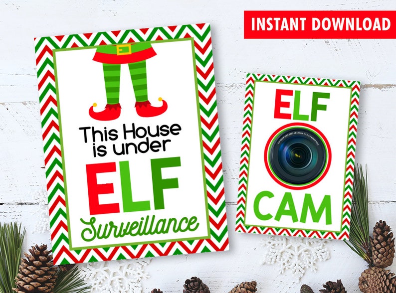Christmas House is Under Elf Surveillance Sign Elf Cam Card - Etsy