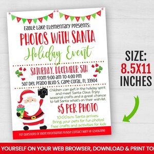 EDITABLE Photos With Santa Flyer Template, Picture With Santa Self ...