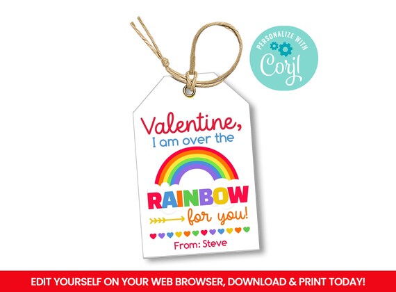 EDITABLE Over the Rainbow gift tags, Rainbow treat tags ideas ...