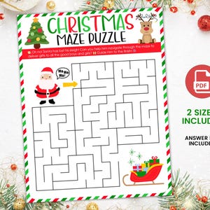 Christmas Maze Puzzle Fun Printable Holiday Activity for All Ages ...