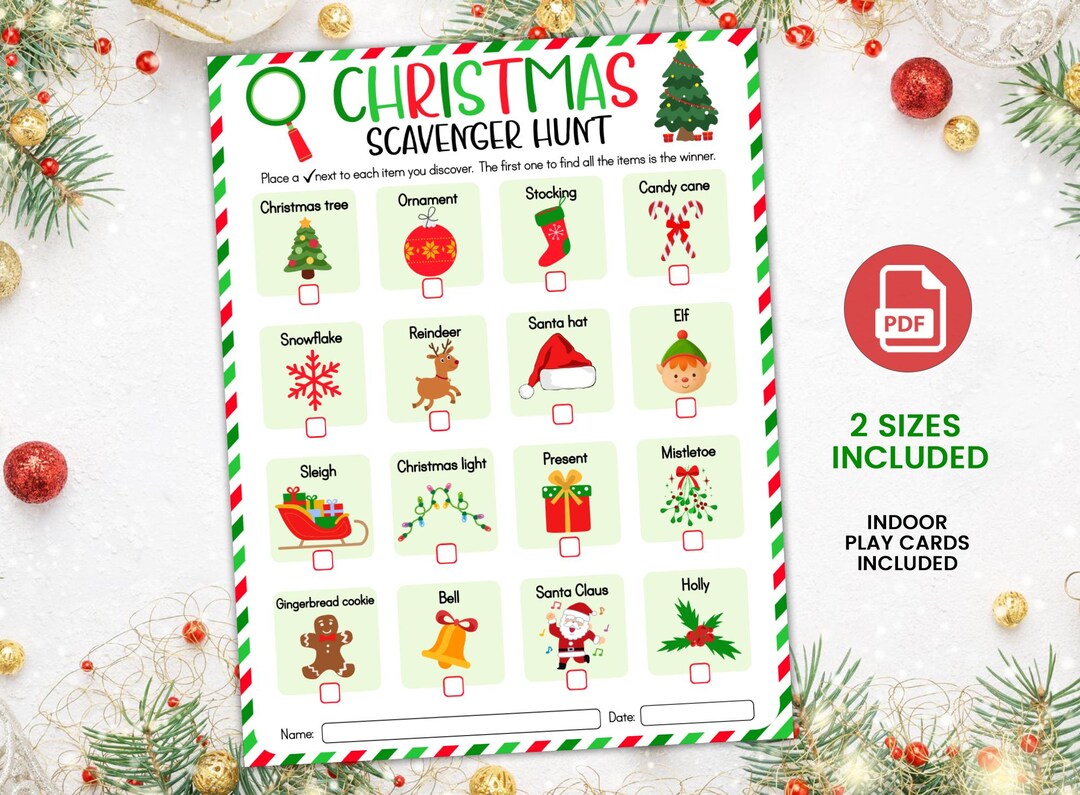 Christmas Scavenger Hunt Fun Printable Holiday Game for All Ages ...