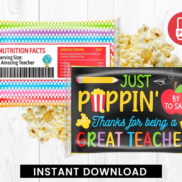 Teacher Appreciation Popcorn - Etsy