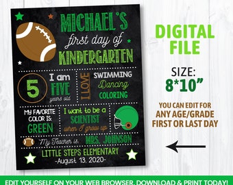 EDITABLE Basketball 1st Day of School Chalkboard Sign Sports | Etsy