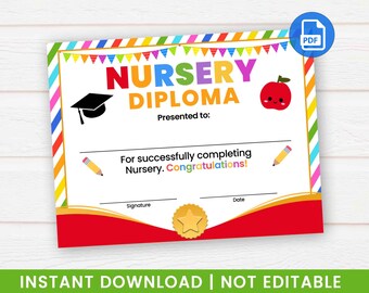 Printable 5th Grade Graduation Diploma, End of School Certificate, PDF ...