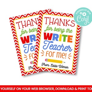 EDITABLE Teacher Appreciation Gift Tag, Boss Worker Staff Corporate ...